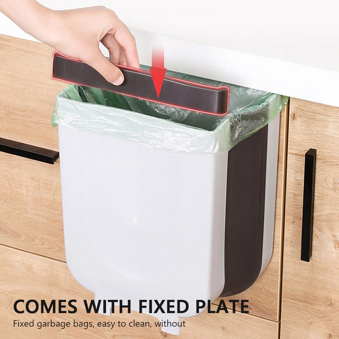 Foldable Kitchen Hanging Trash Can Folding Waste S... – Grandado