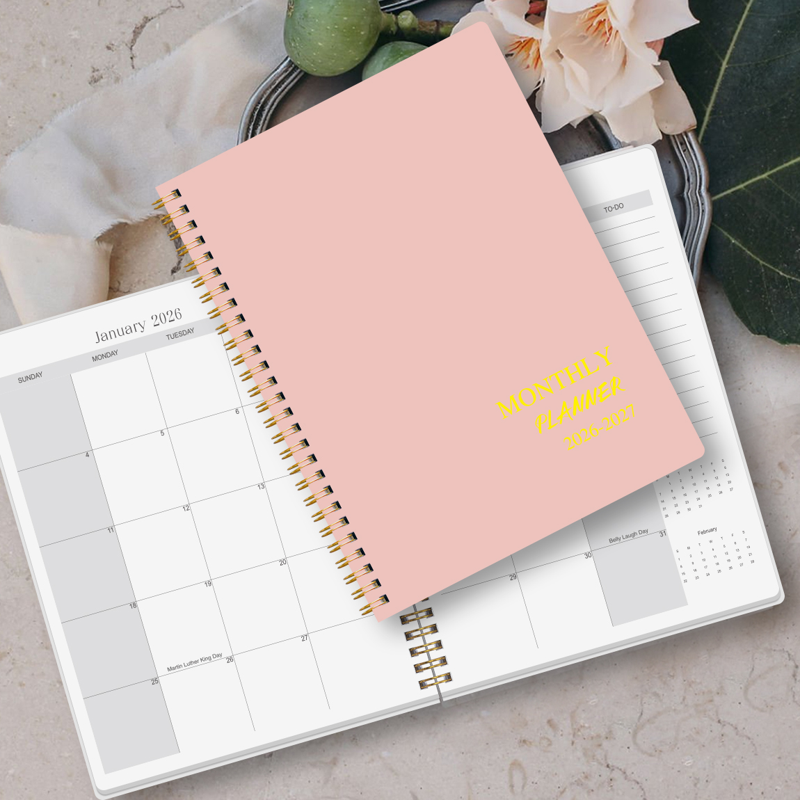 Monthly Planner Notebook – Minimalist Spiral Agend... – Grandado