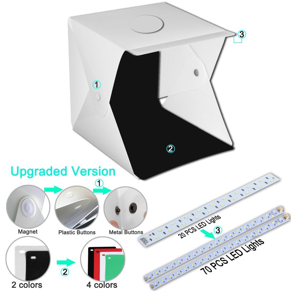 2 LED Folding Lightbox 40*40 Portable Photography ... – Vicedeal