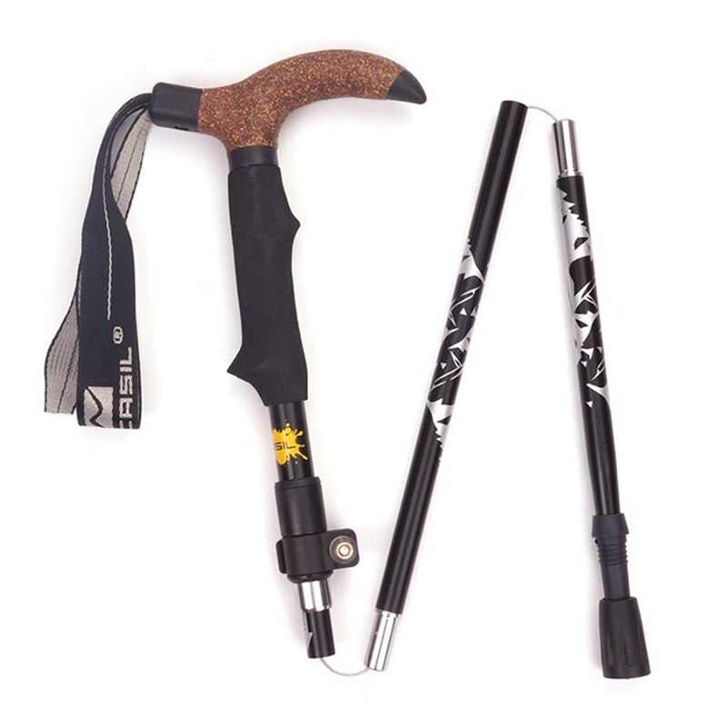 Five-section Curved Handle Trekking Poles Folding ... – Grandado