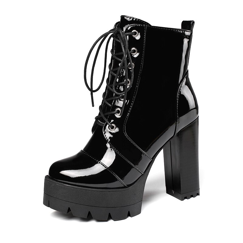 LDHZXC-Botines de Cuero de charol de tacón alto gr... – Grandado