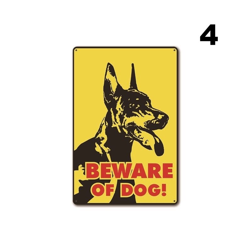 20*30cm Beware of Dog Tin Sign Vintage Metal Sign ... – Grandado