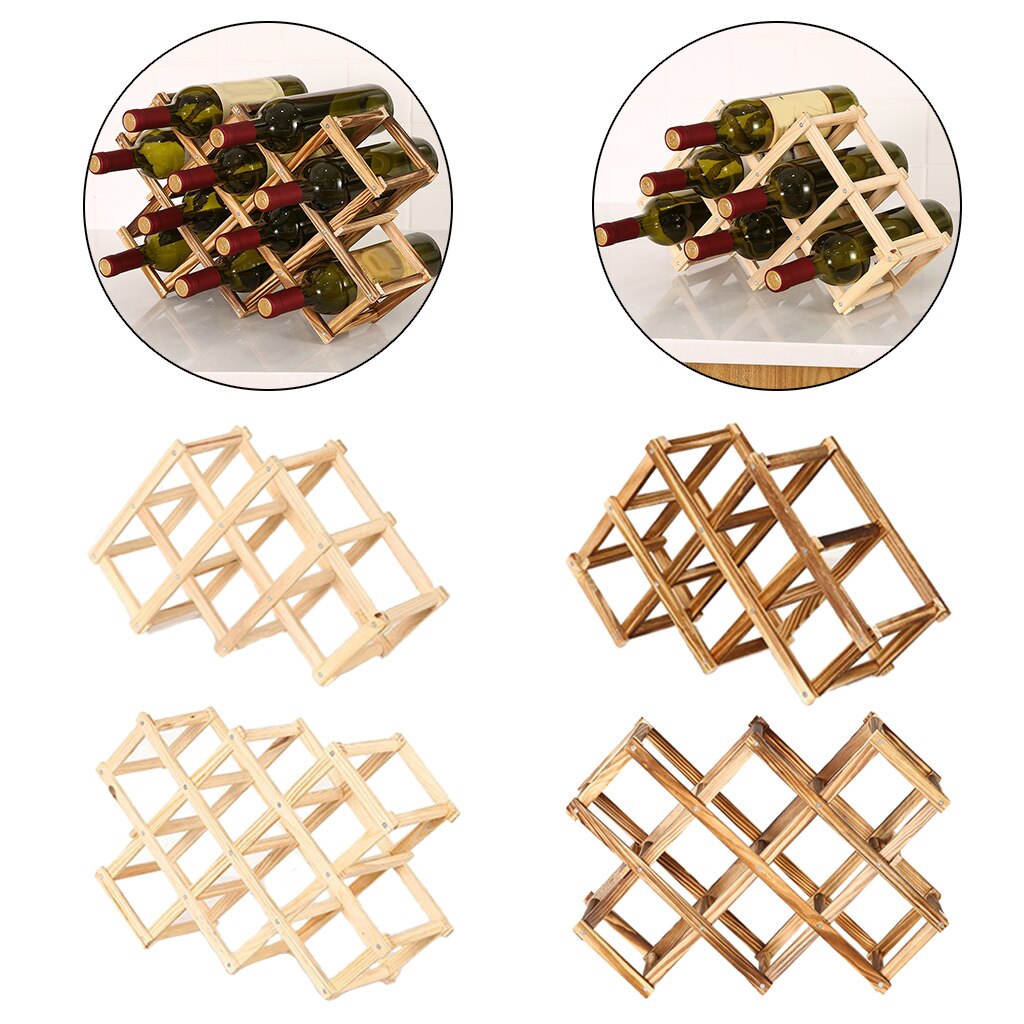 1pc Foldable Wooden Wine Rack Holder Freestanding ... – Vicedeal