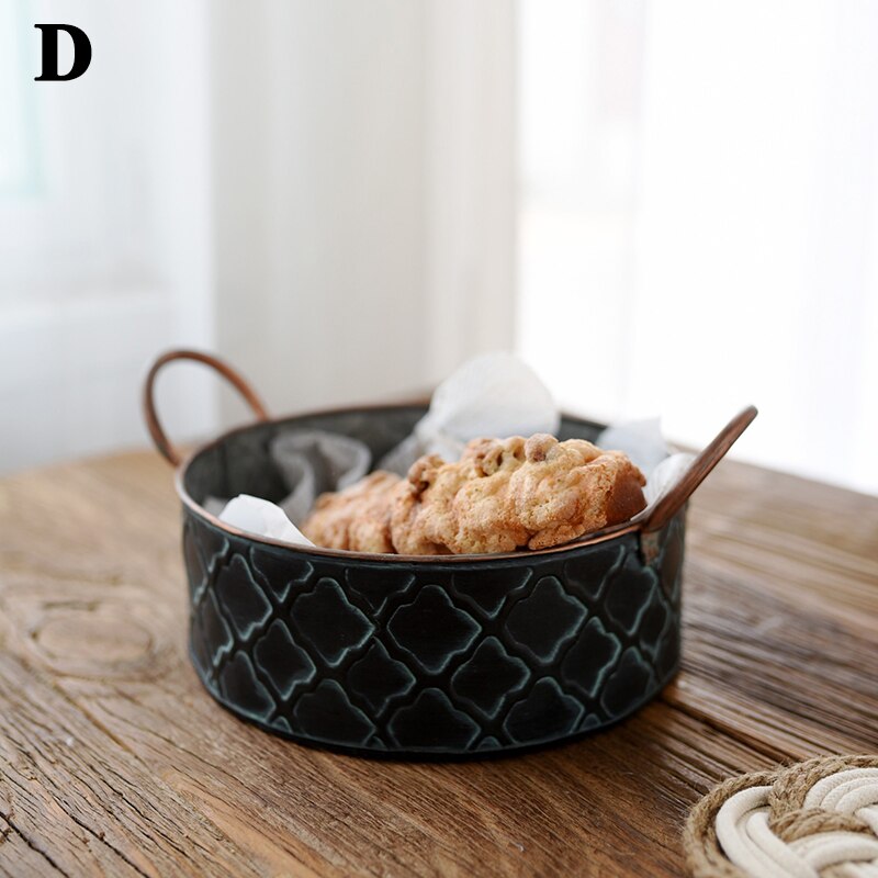 Klassieke Retro Ronde Ijzeren Plaat Mand Vintage F... – Grandado