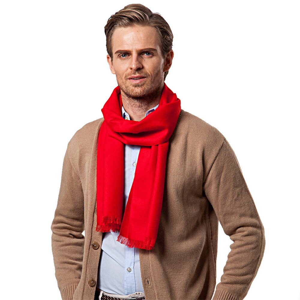Brand European Style Men Scarf Solid Color Red Cas... – Vicedeal