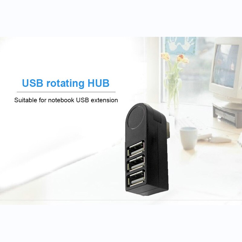1PC USB 2.0 Three-port Hub 7-character Rotating HU... – Vicedeal
