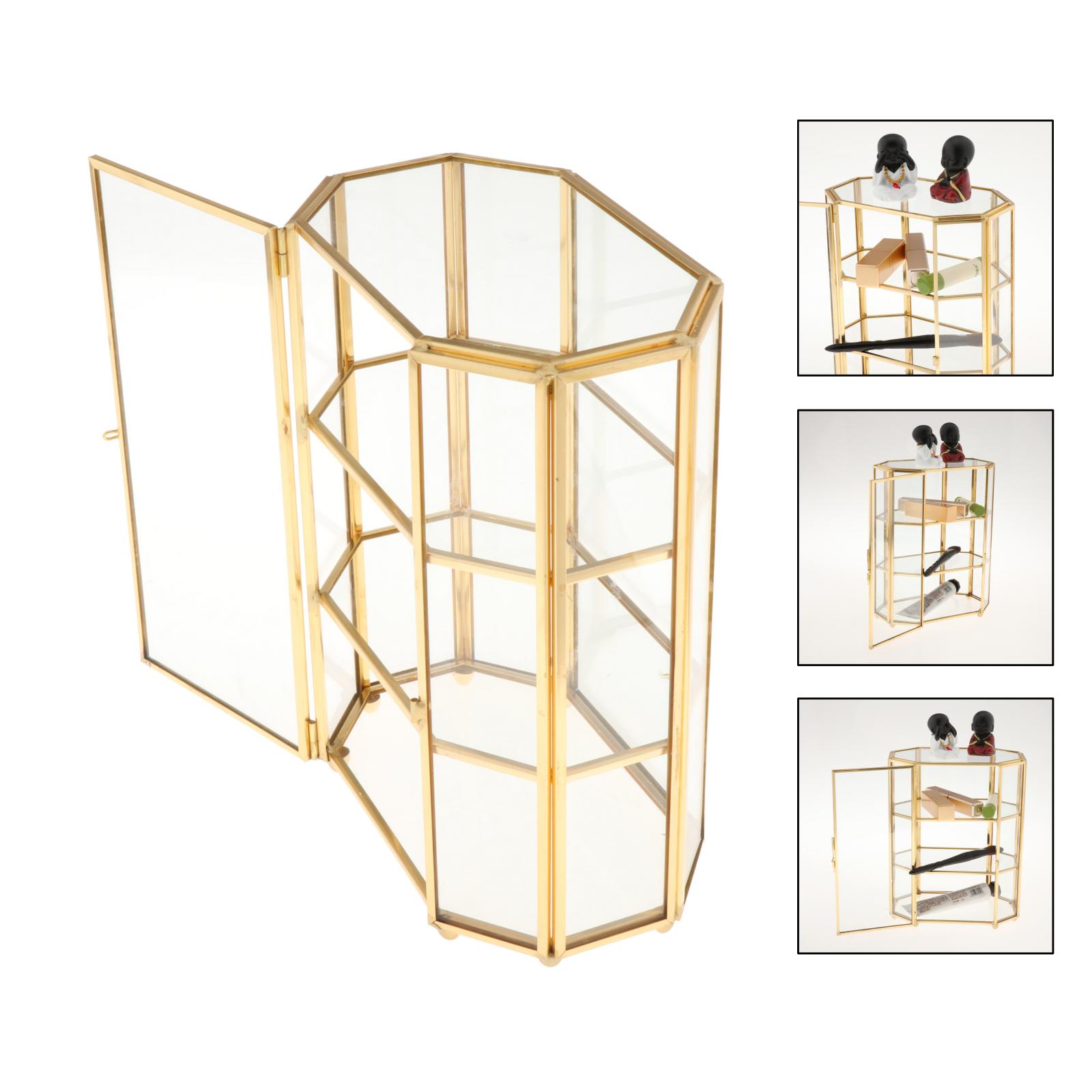 Vintage Gouden Glazen Box Clear Glas Metalen Opsla... – Grandado