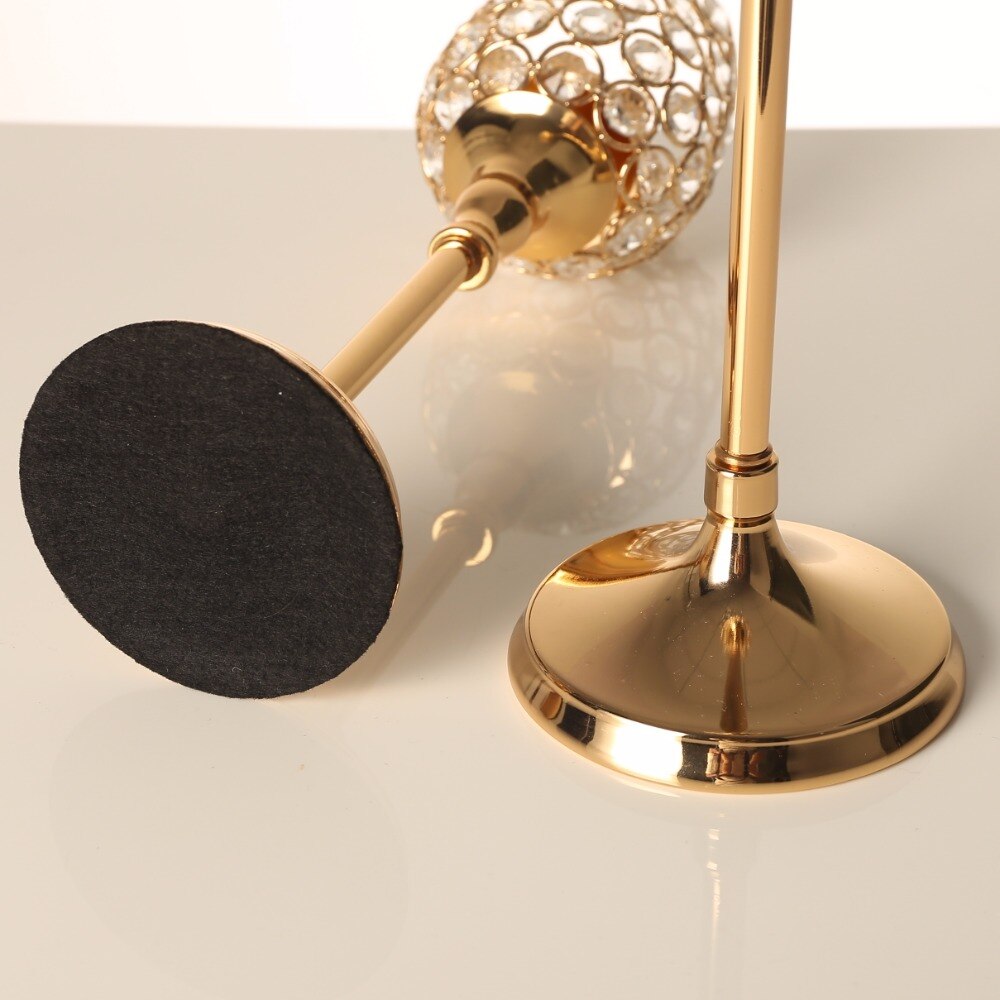 Crystal Candlesticks Pillar Glass Metal Candle Tea... – Grandado