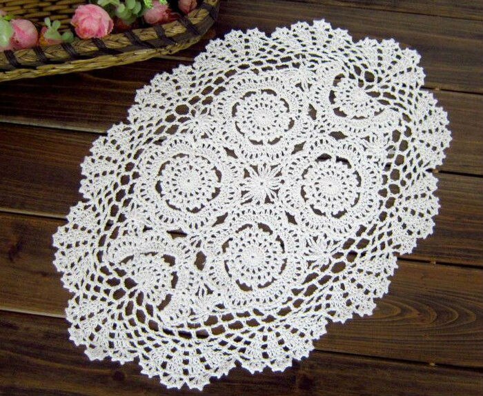 Vintage Crocheted Doilies Oval Table Mat Shabby Ch... – Vicedeal