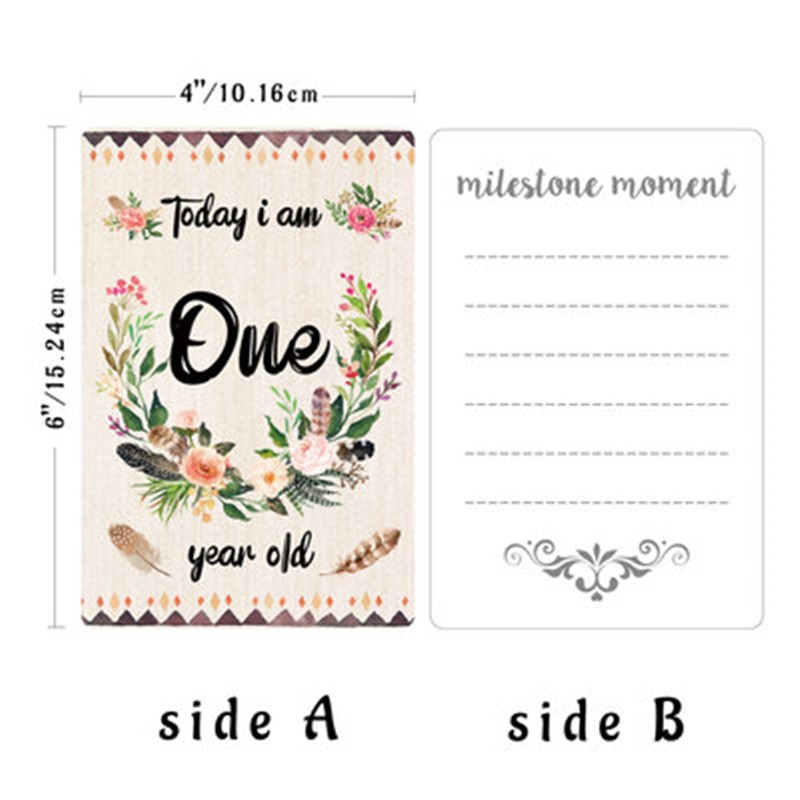 12Pcs Baby White Feather Card Milestone Cards Phot... – Grandado