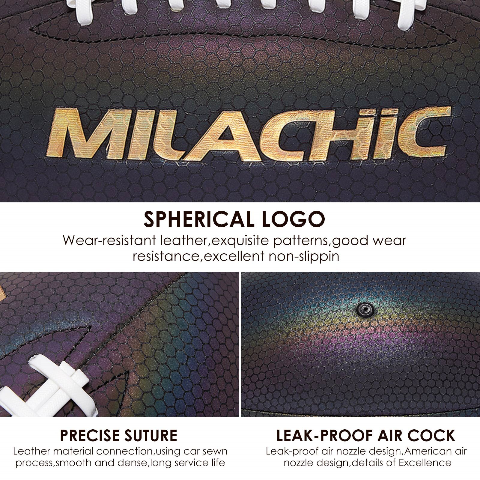 NO.3 NO.6 NO.9 Luminous Rugby PU American Standard... – Grandado