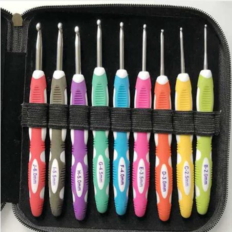 9Pcs Crochet Hooks Set Knitting Smooth Needles Too... – Grandado