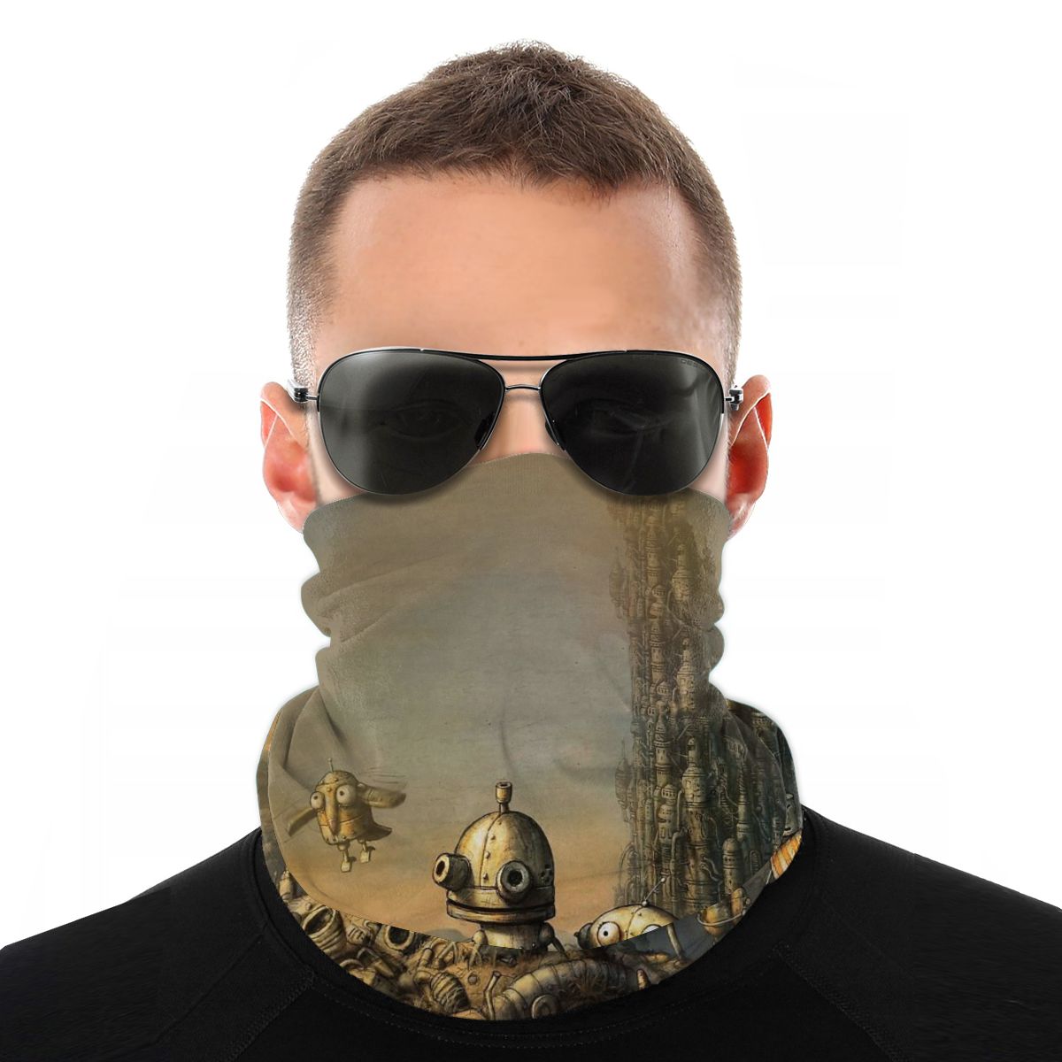 Men's Magic Scarf Neck Face Cover Machinarium Wome... – Vicedeal