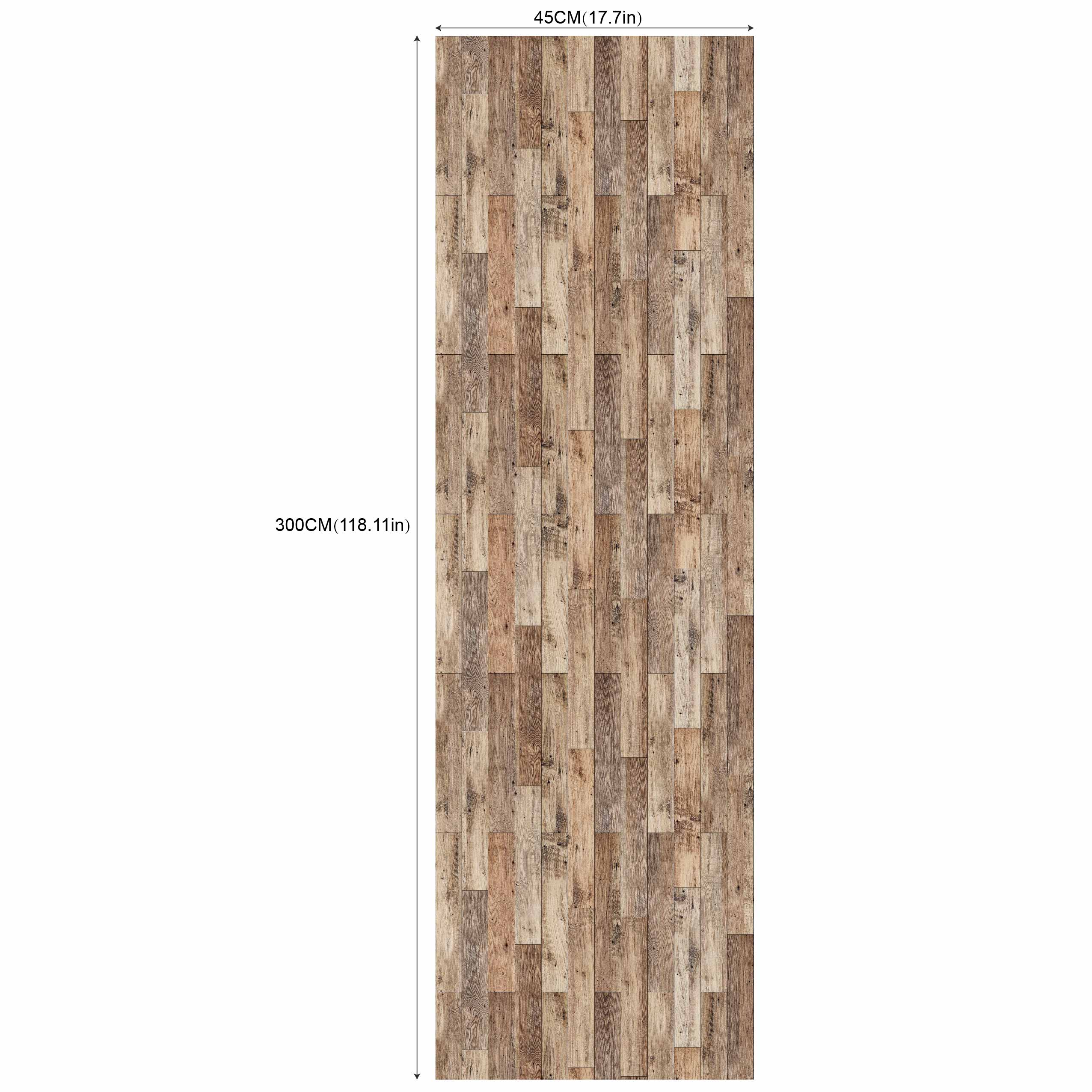 45*300cm Realistic Wood Planks Faux Wooden Effect Wall Sticker Self ...