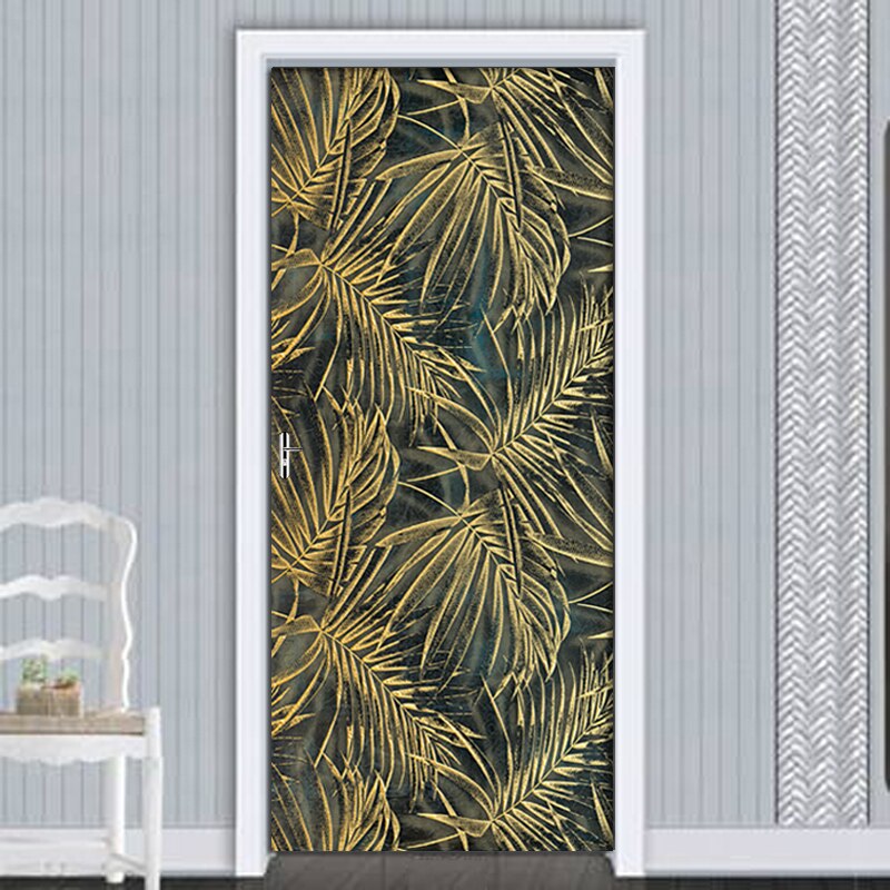 European Style Retro Leaf Door Sticker 3D Hand-pai... – Grandado