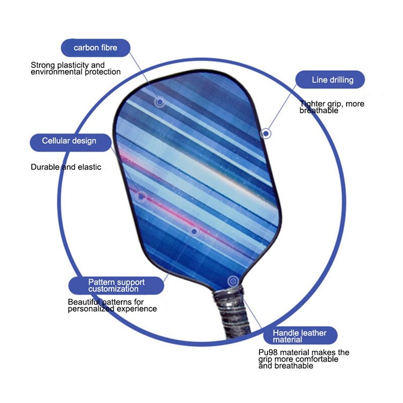-Pickleball Paddle Glass Fiber Racquet Textured Su... – Vicedeal