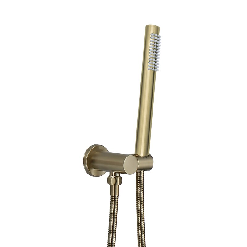 Brass Round Handheld Shower Head Brushed Gold Fini... – Grandado