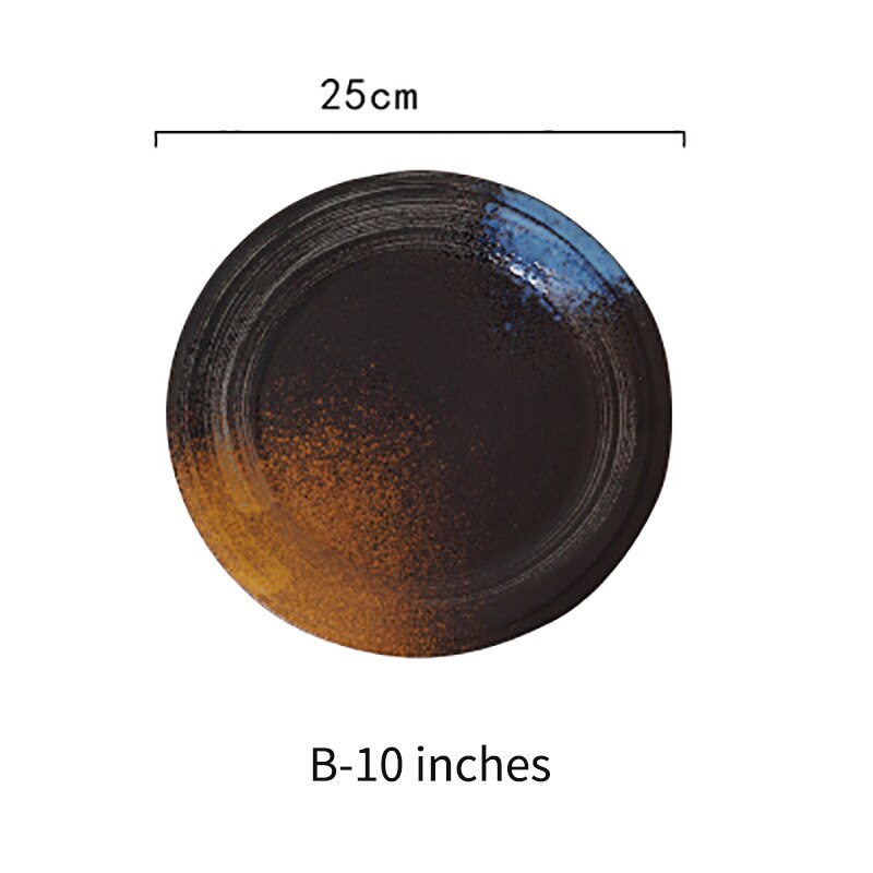 RUX WORKSHOP Vintage Ceramic Plate Round Steak Pla... – Grandado