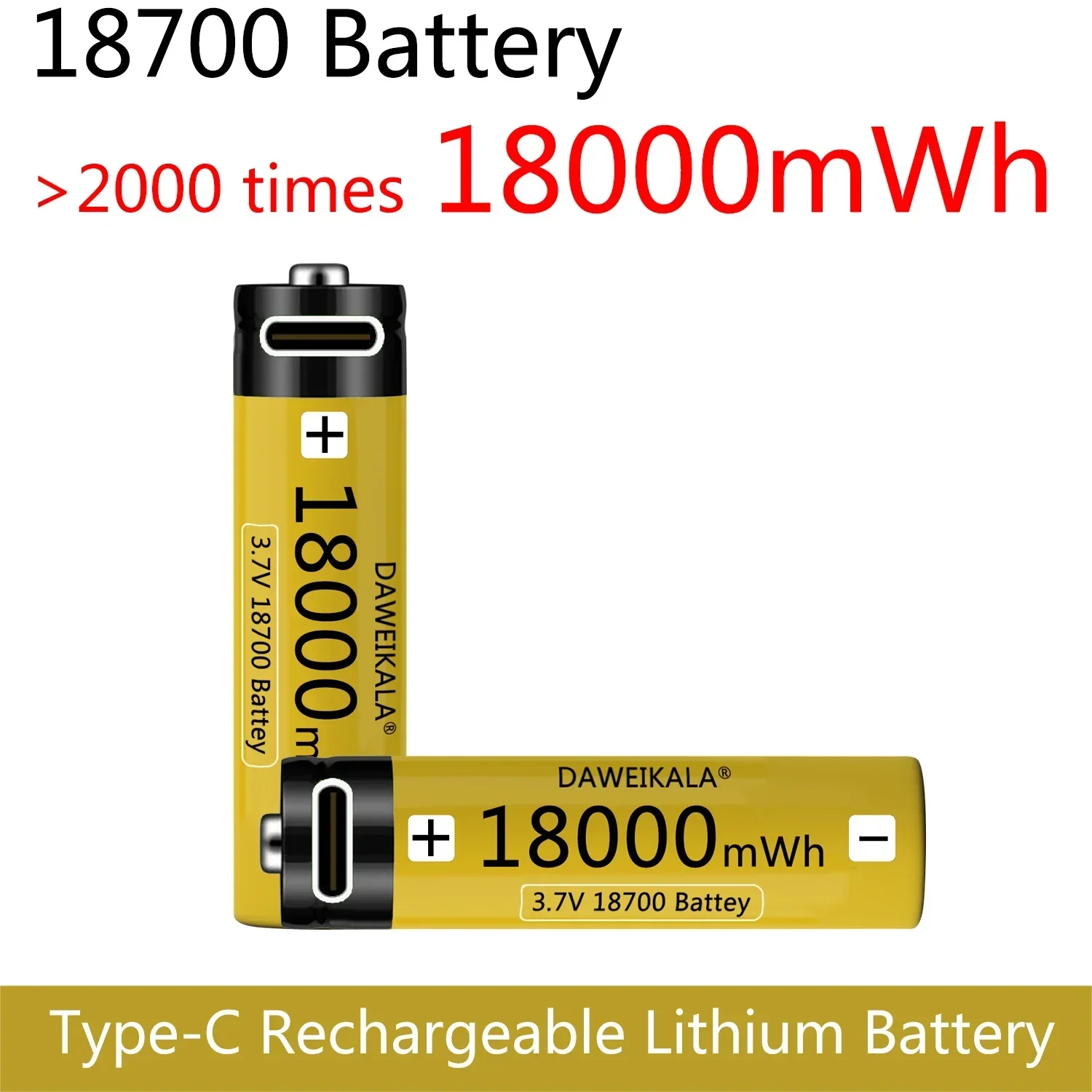 18650 bateria USB typu C 18700 3,7 V 18000 mWh USB... – Vicedeal