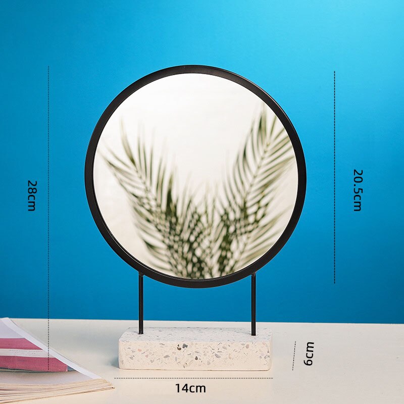Nordic Metal Round Mirror Desktop Makeup Mirror Gi... – Grandado