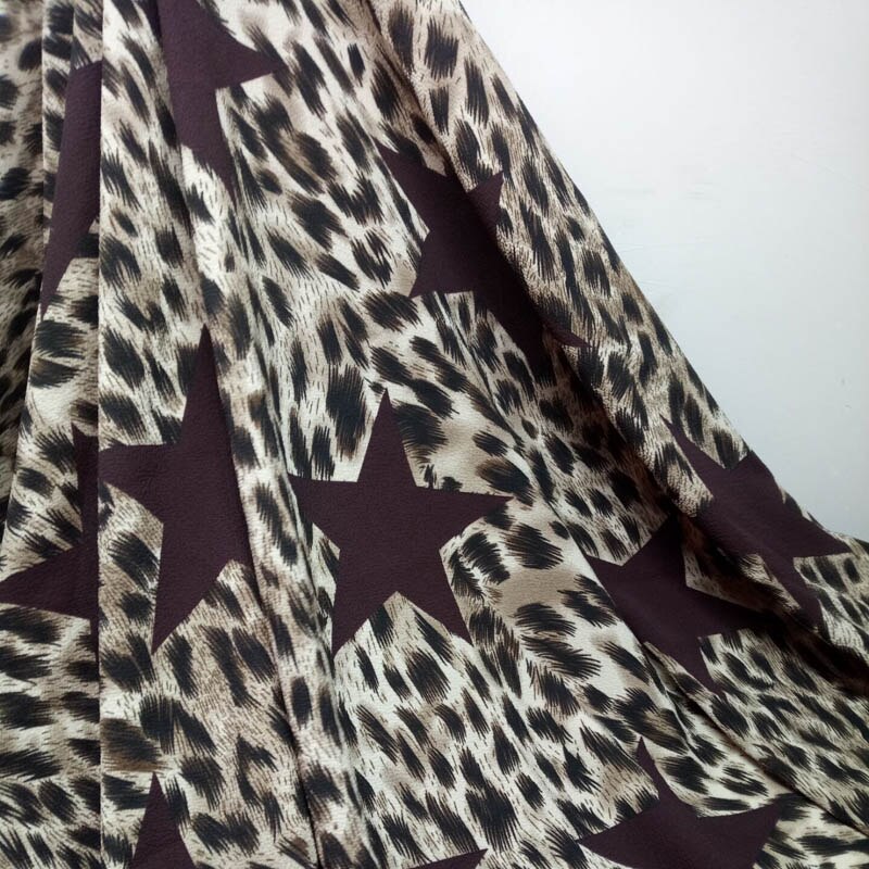 Bubble yarn Chiffon fabric Leopard Print Stars pri... – Grandado
