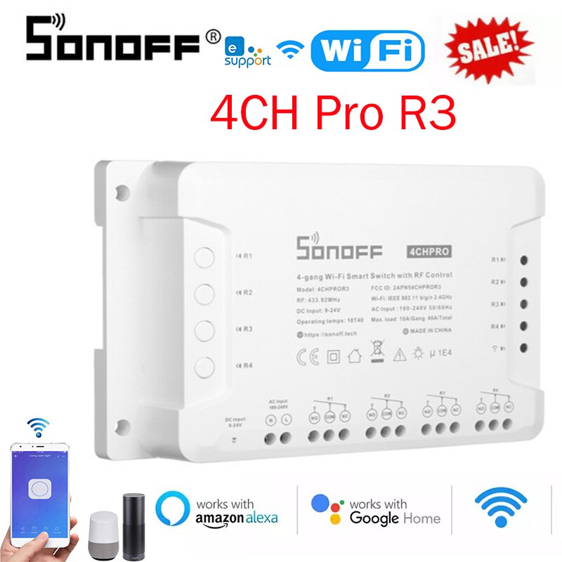 Ewelink sonoff 4ch r3 / 4ch sup 3 433 mhz 4 gäng w... – Grandado
