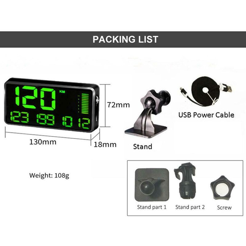 Set HUD Speedometer Kit C90 Universal Car Display ... – Vicedeal