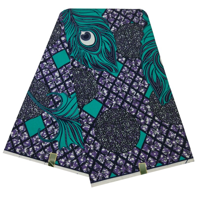 Ankara Polyester Pauw Print Groen Ankara Wax Stof ... – Grandado