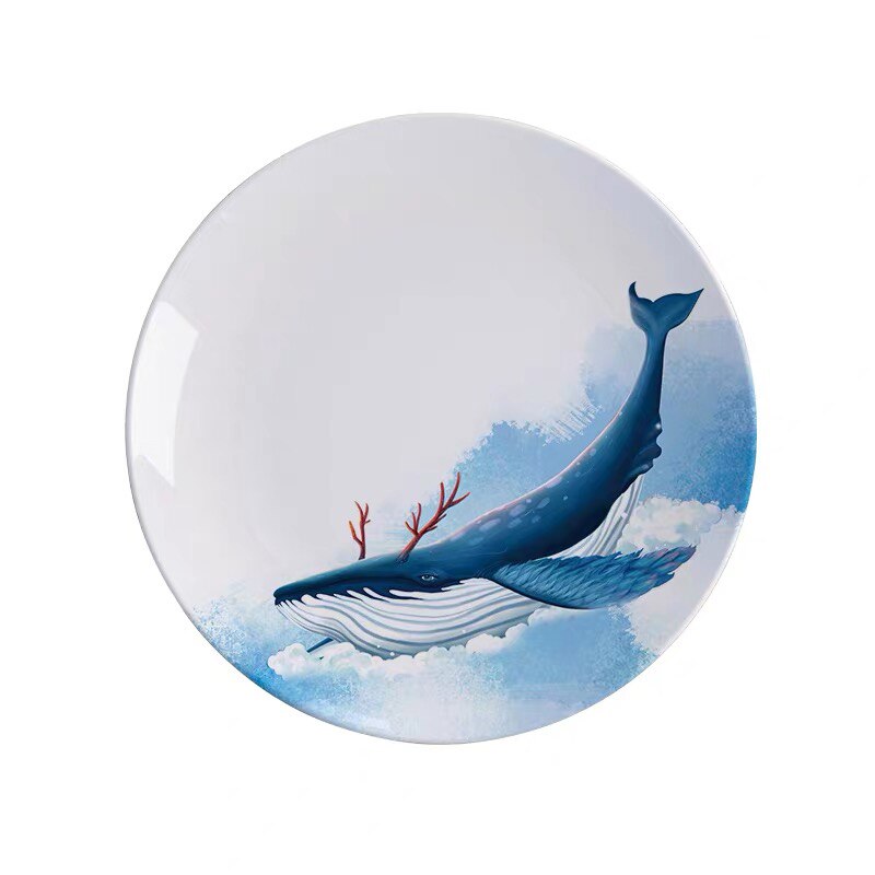 Nordic Ceramic Wall Hanging Hand-painted Ocean Wha... – Vicedeal