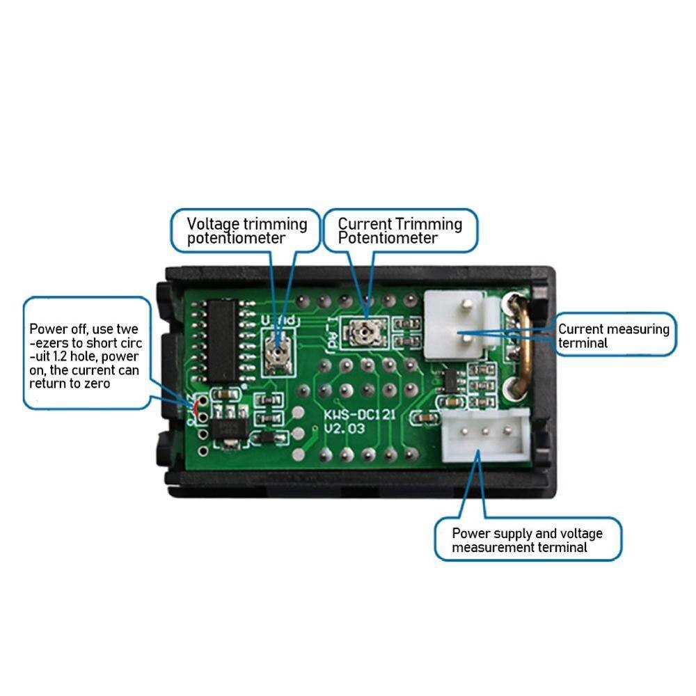 Digital Voltmeter Ammeter DC100V 10A Panel Amp Vol... – Grandado