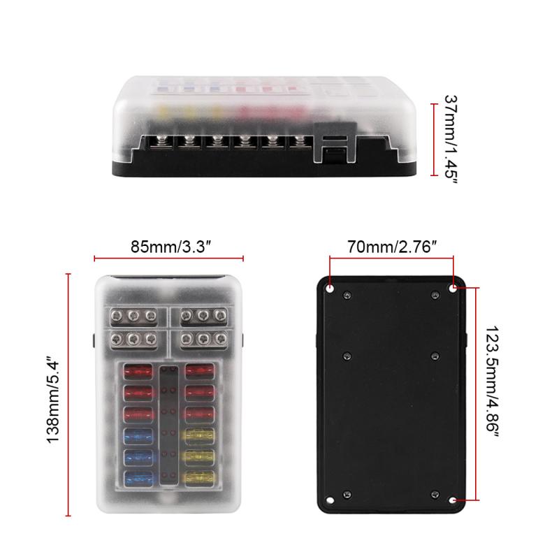 Car Fuses Motorcycle Fuse Box 12-way With Negative... – Grandado