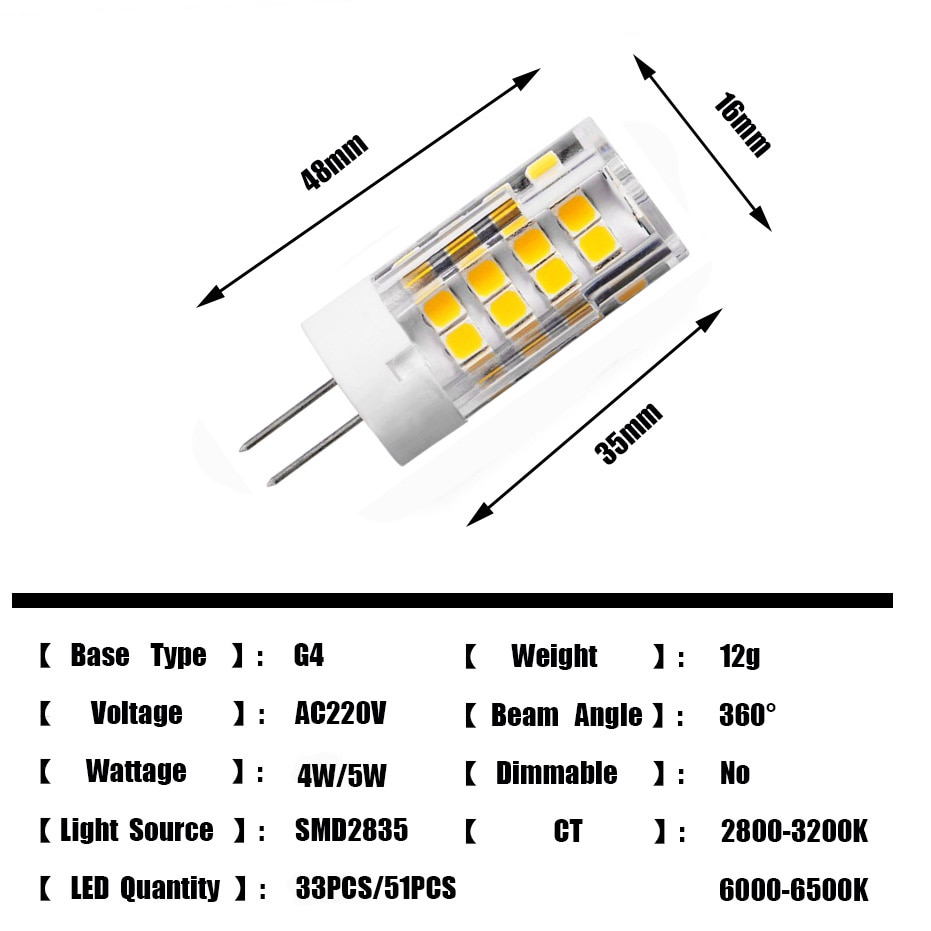 auf G4 LED Lampe 220 V SMD2835 4 Watt 5 Watt 7 Wat... – Grandado
