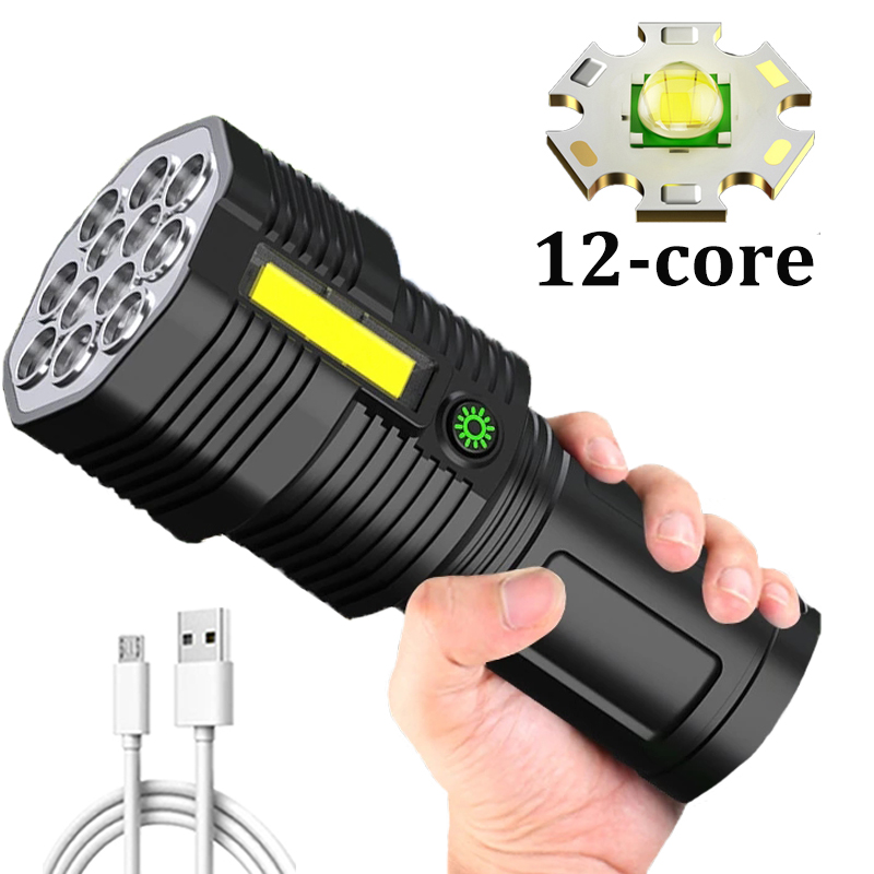 Powerful LED Flashlight 12-core Rechargeable Flash... – Vicedeal