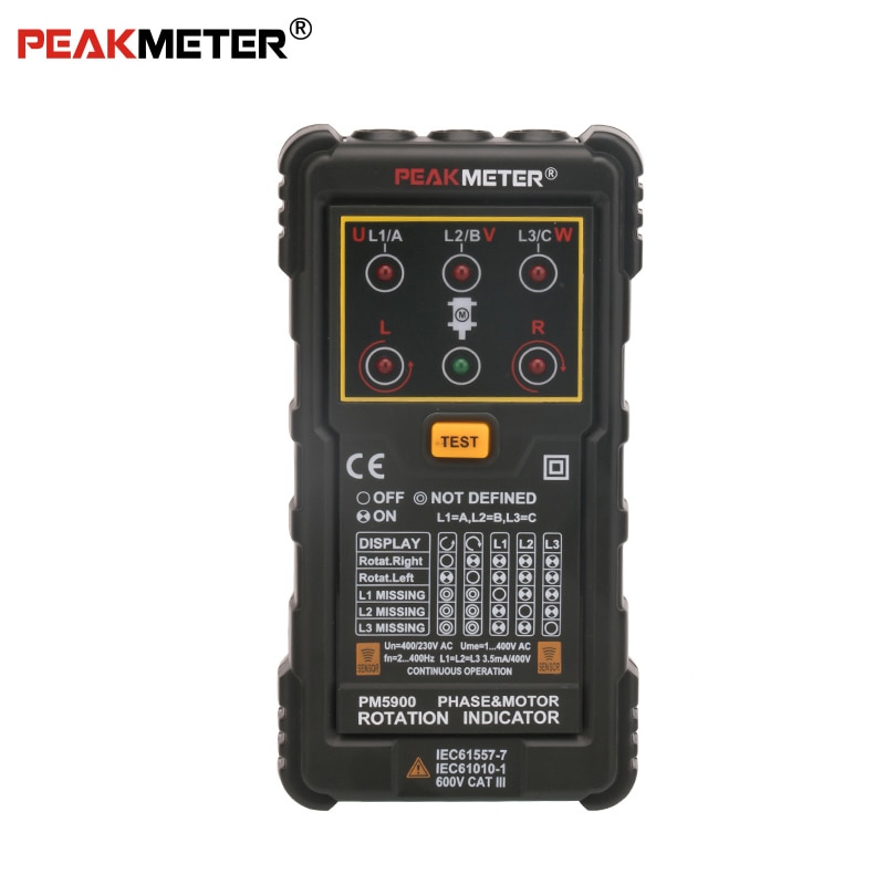 Peakmete PM5900 Motor & Phase Rotation Indicator, ... – Grandado