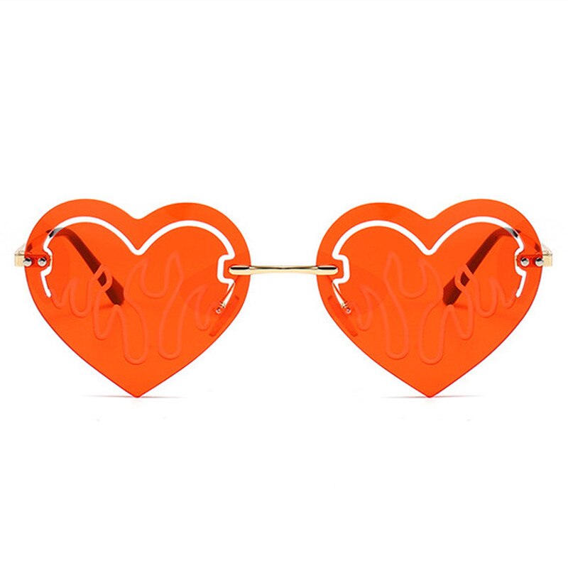 Vintage Love Heart Rimless Sunglasses Women Steamp... – Vicedeal