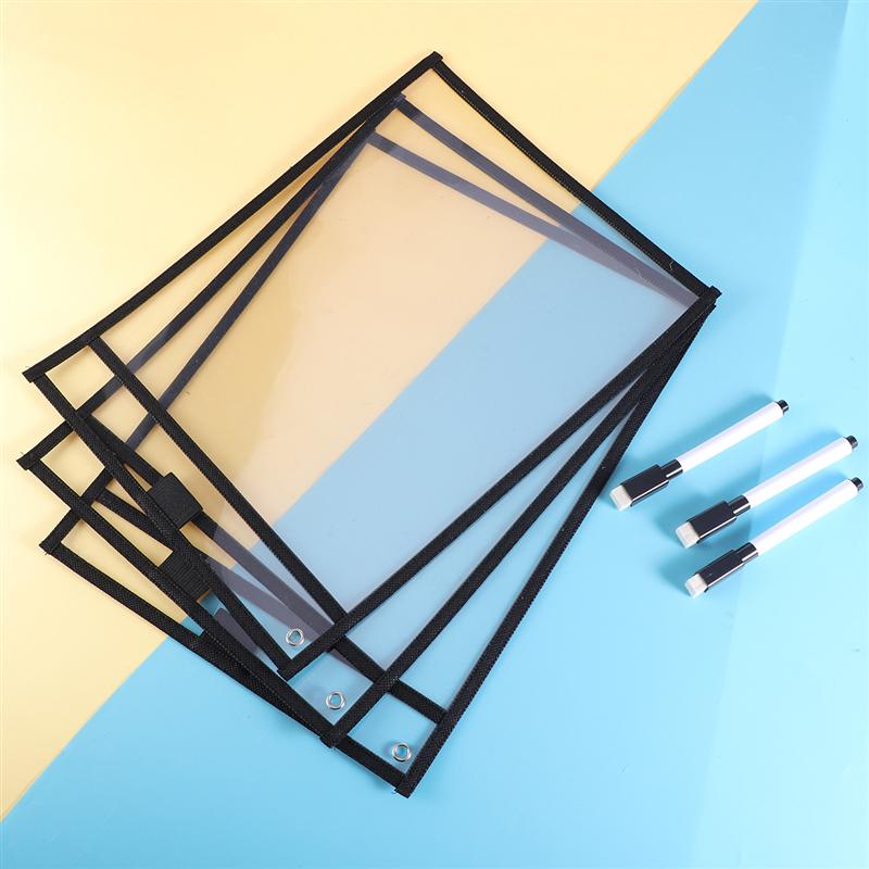 6PCS Reusable Clear PVC Dry Erase Pockets Sleeves ... – Grandado