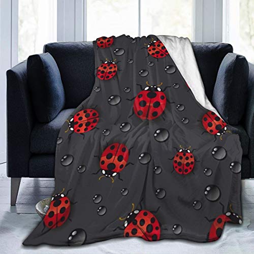 Soft Flannel Blanket Ladybug Raindrop Fleece Throw... – Vicedeal