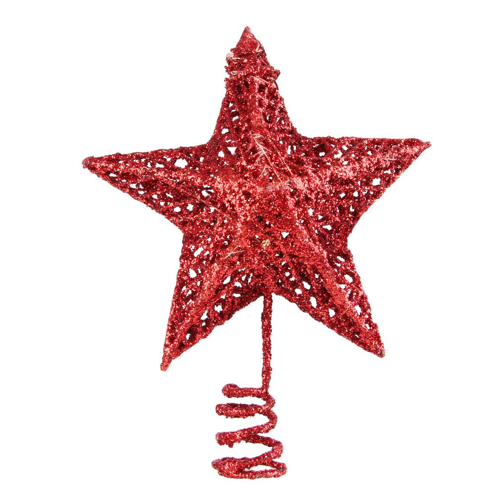 Stjerne pailletter julepynt juletræ topper pentagr... – Vicedeal