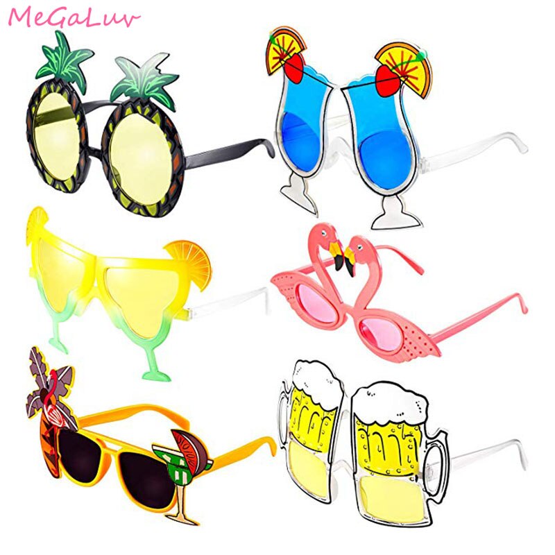6 pcs Hawaii Party Zonnebril Soda Sap Bier Ananas ... – Vicedeal