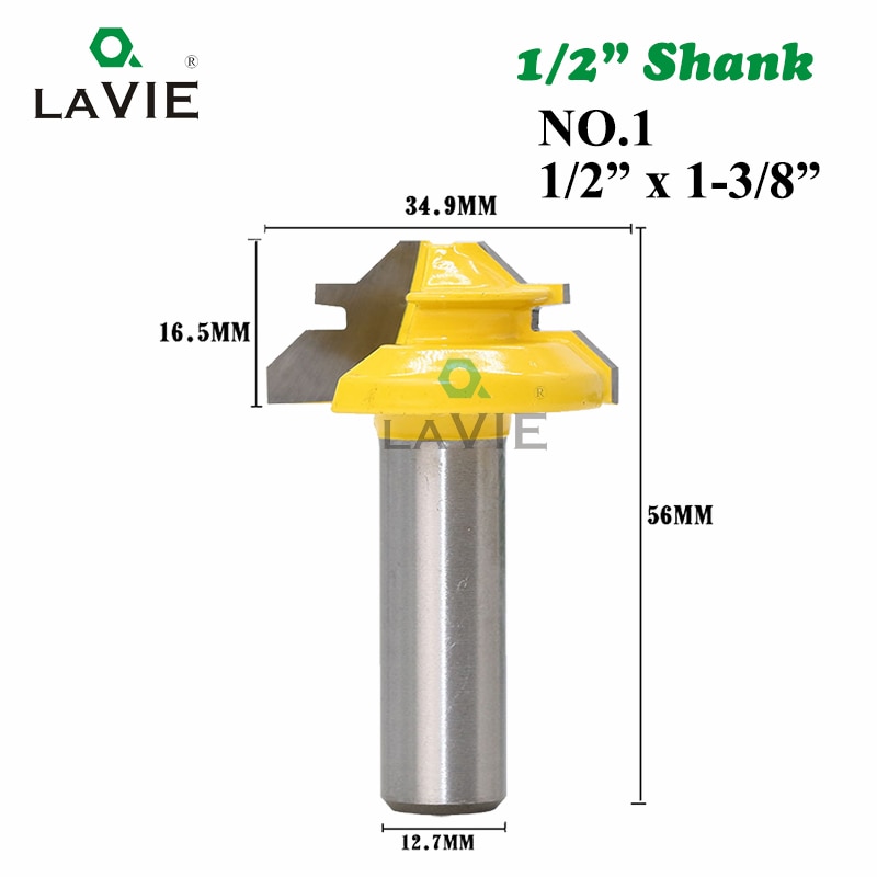 LAVIE 3pcs 12mm 1/2" Shank 45 Degree Lock Miter Bi... – Vicedeal