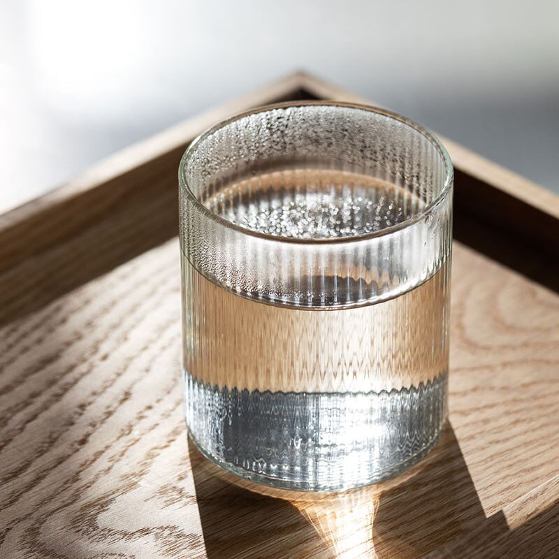 Nordic Simplicity Ripple Glass Cup Transparent Whi... – Grandado