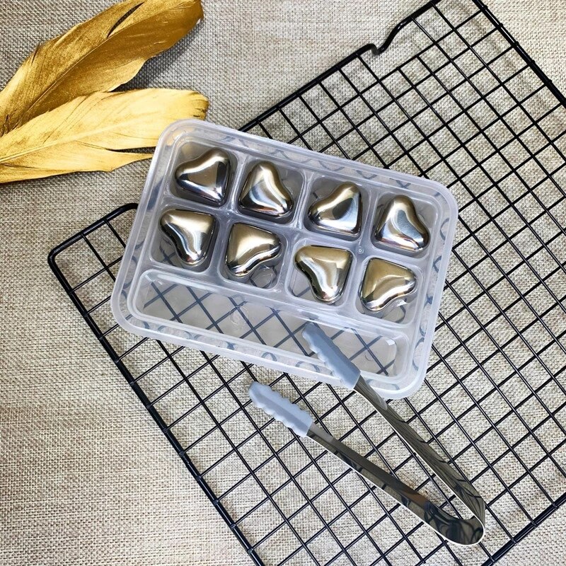 Ice Cubes Heart Pattern Stainless Steel Whisky Bar... – Grandado