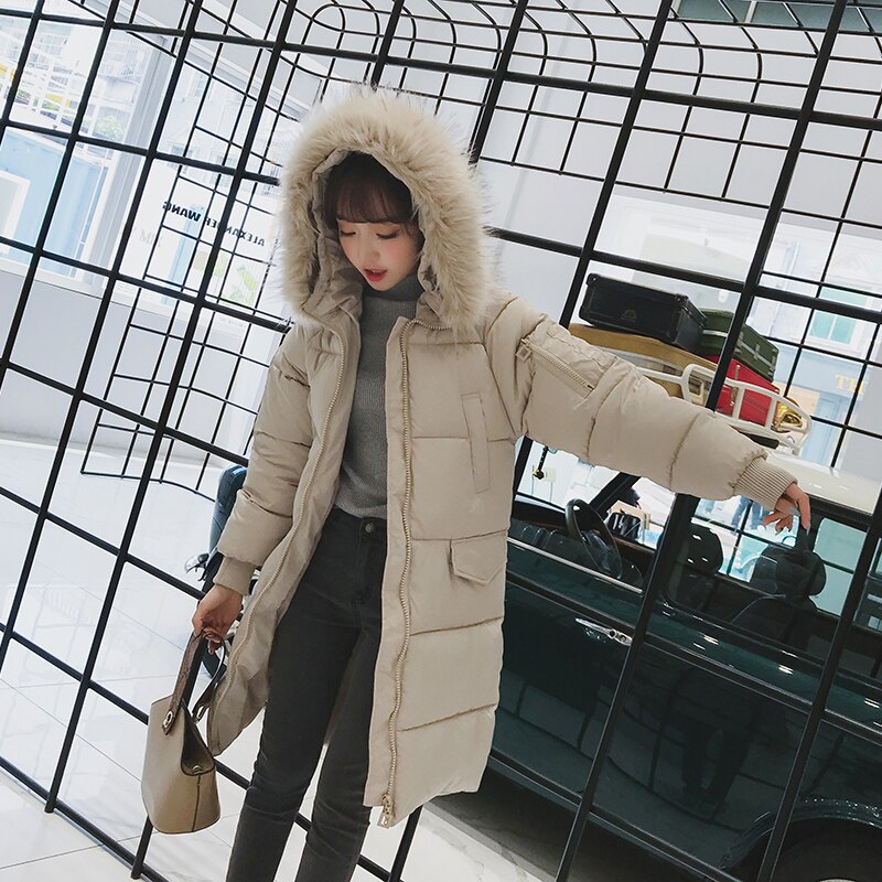 winter long down jacket woman overcoat padded down... – Grandado