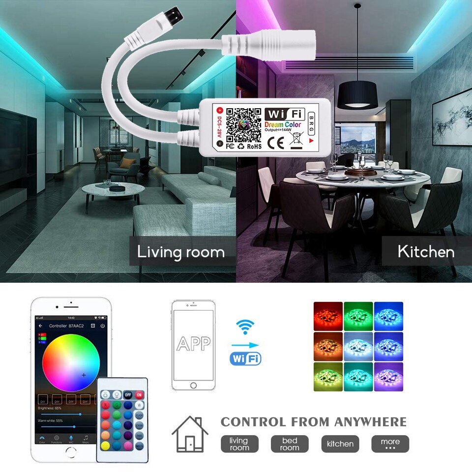 RGB LED Controller Smart WiFi LED Streifen Licht C... – Vicedeal