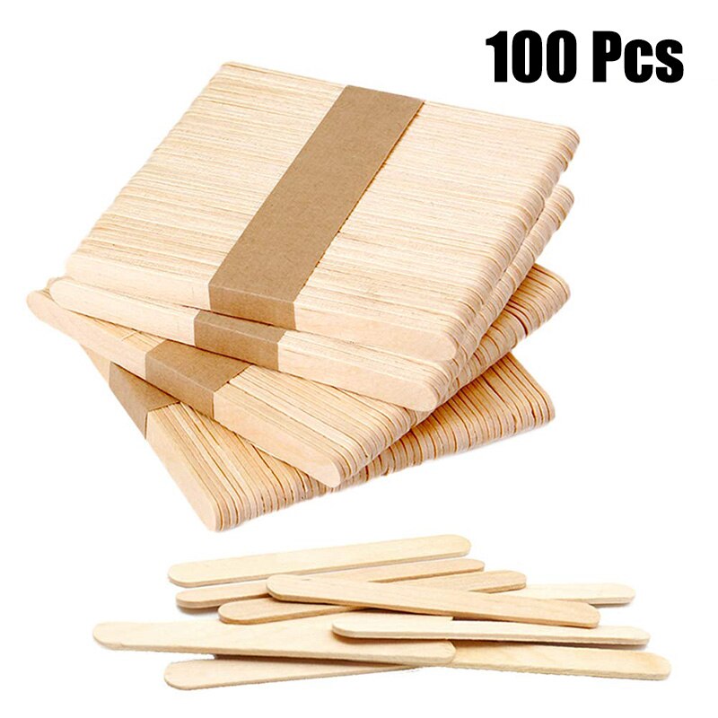 100Pcs/Set Popsicle Sticks Natural Wooden Pop Pops... – Grandado