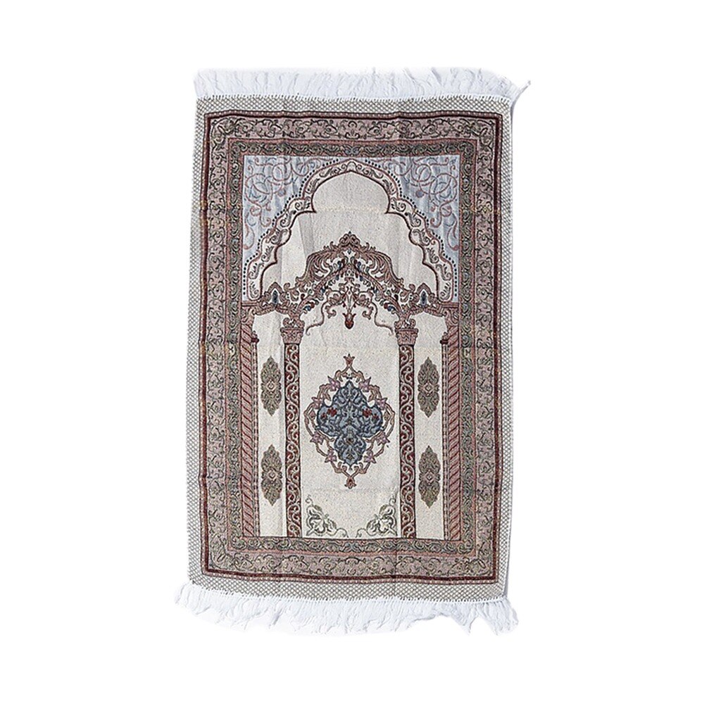 110x70cm Cotton Muslim Prayer Rug Soft Tassel Tape... – Grandado