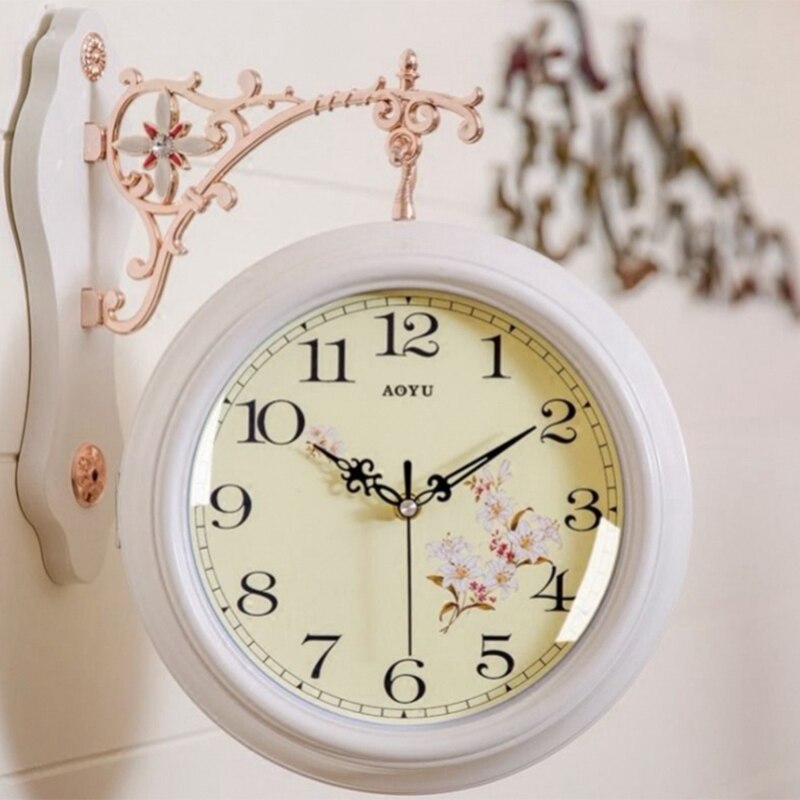 Double Face Wall Clock Room Decor Vintage Wall Wat... – Grandado