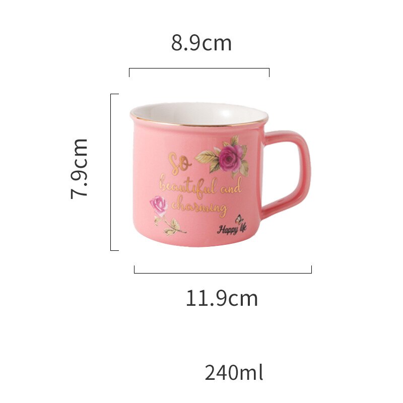 gold enamel mug minimalist ceramic mugs, couple co... – Grandado