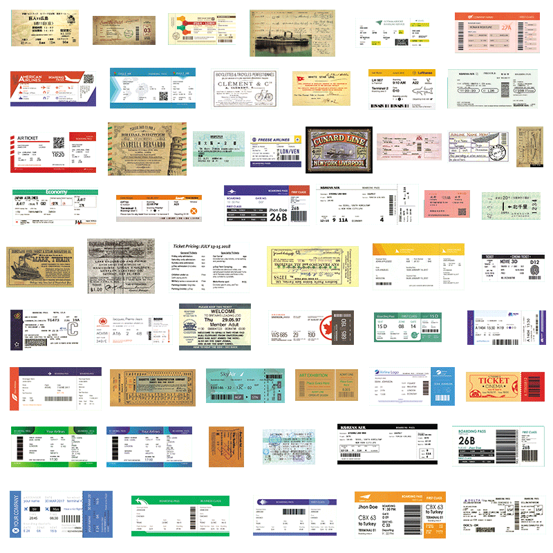 55 stks/partij Retro Reizen Boarding Pass Air Tick... – Grandado