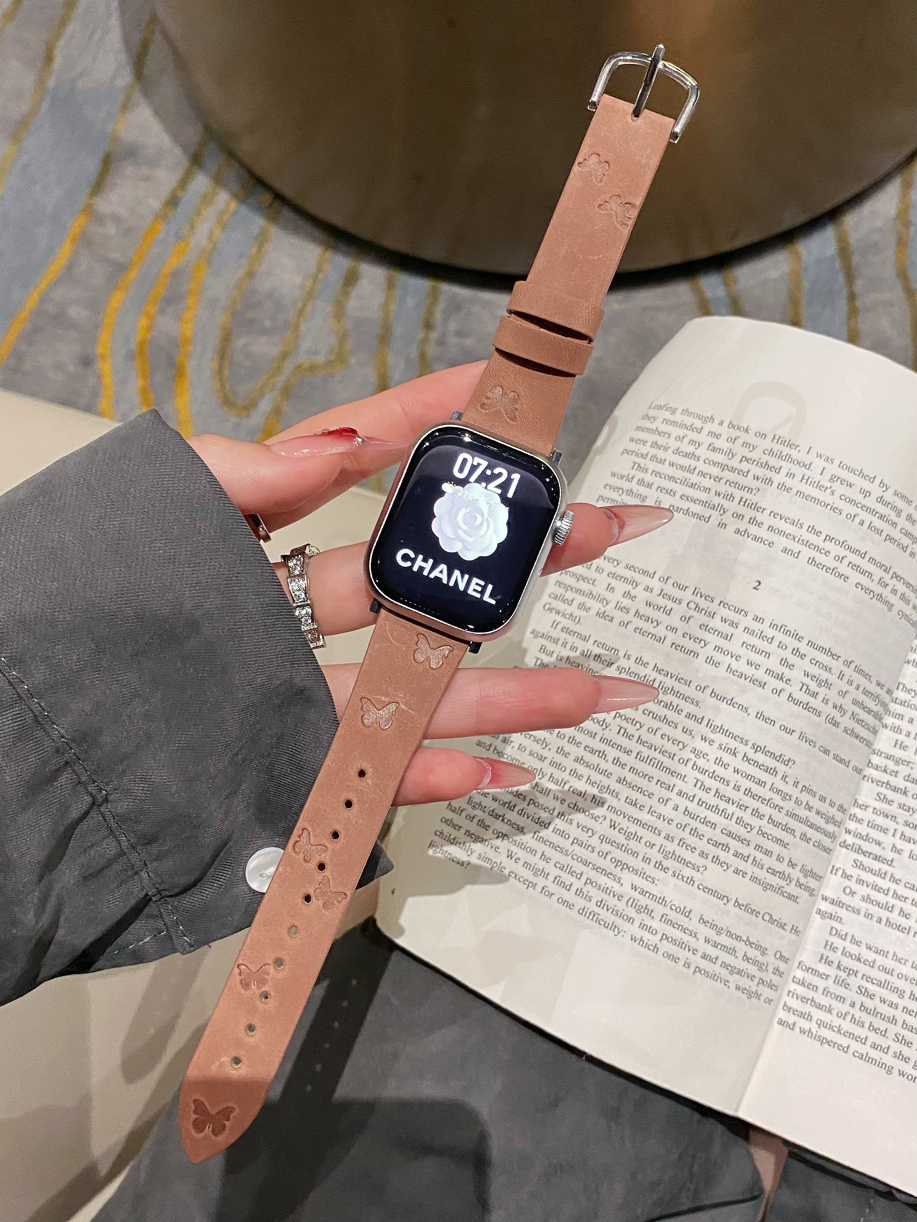 Sommerfuglelæderrem til apple watch-rem, sød armbå... – Vicedeal